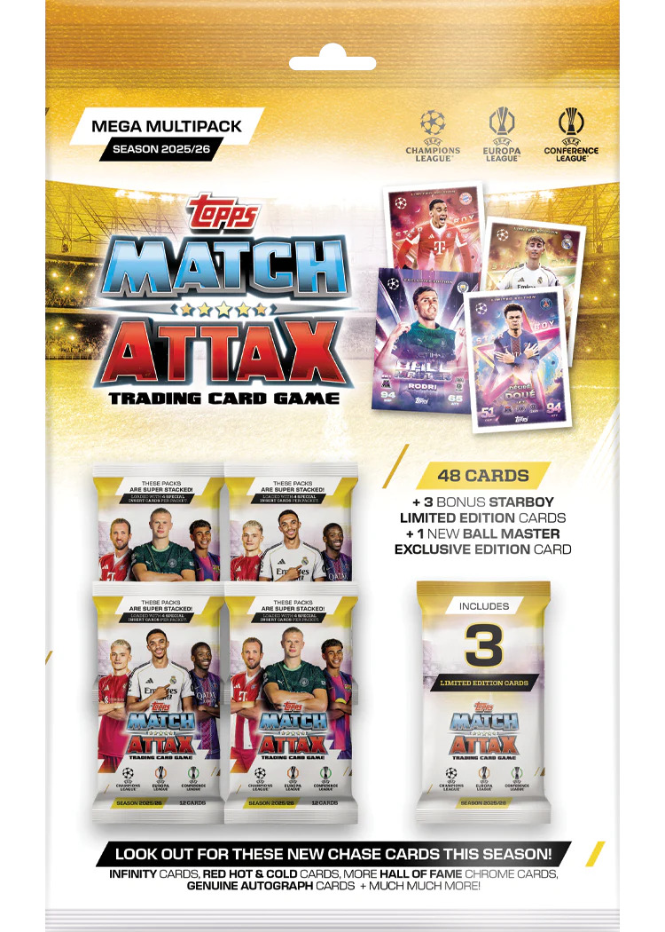 Topps UEFA Club Competitions Match Attax Cards 2025/26 Mega Multipack